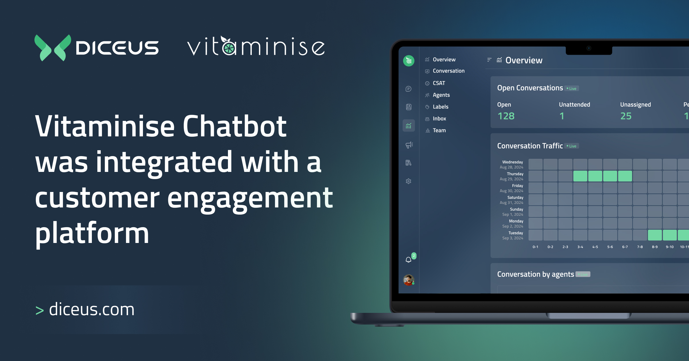 Vitaminise Chatbot Integrated With Customer Engagement Platform